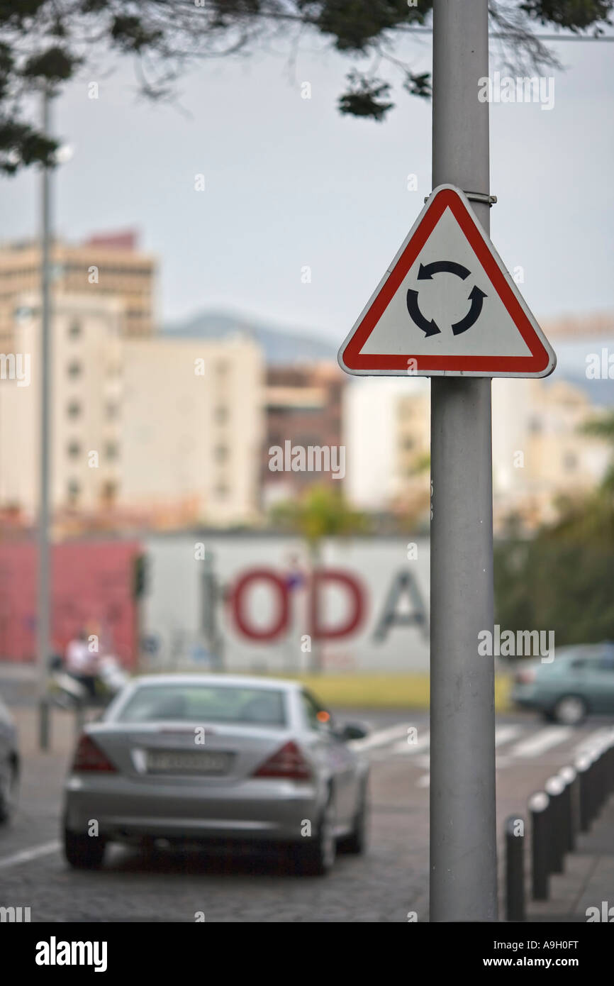 Roundabout street sign Stock Photo - Alamy