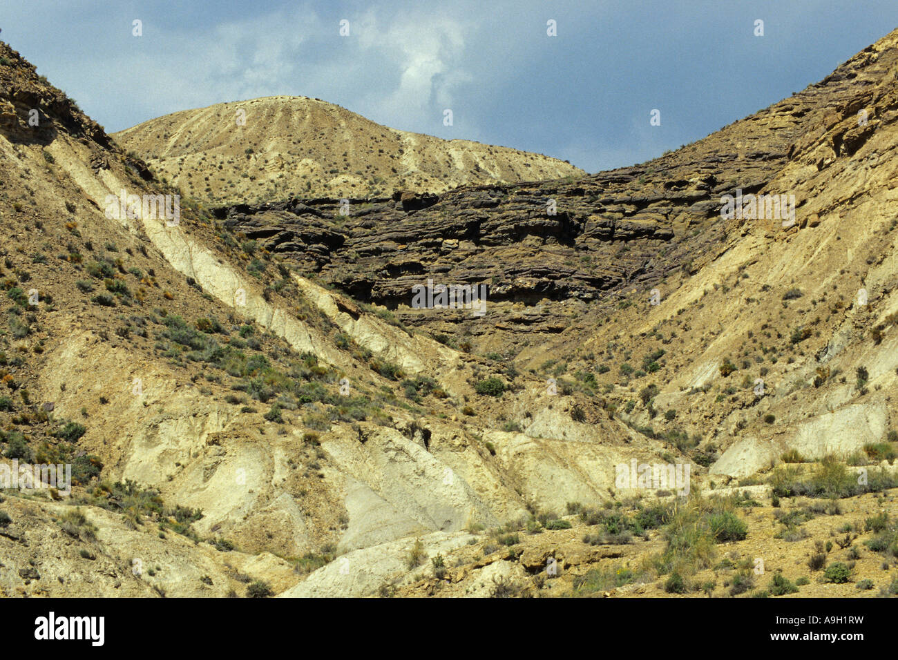 barren landscape in the Tabernas desert the only desert in Europe ...