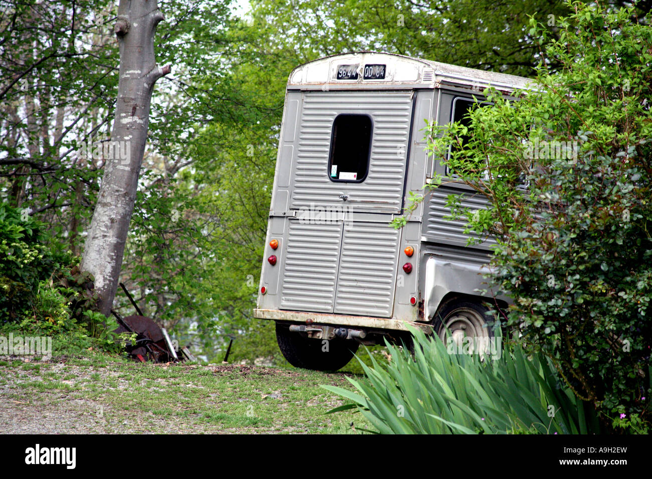 Rear of old Citroen van in French countryside 2007 Stock Photo - Alamy