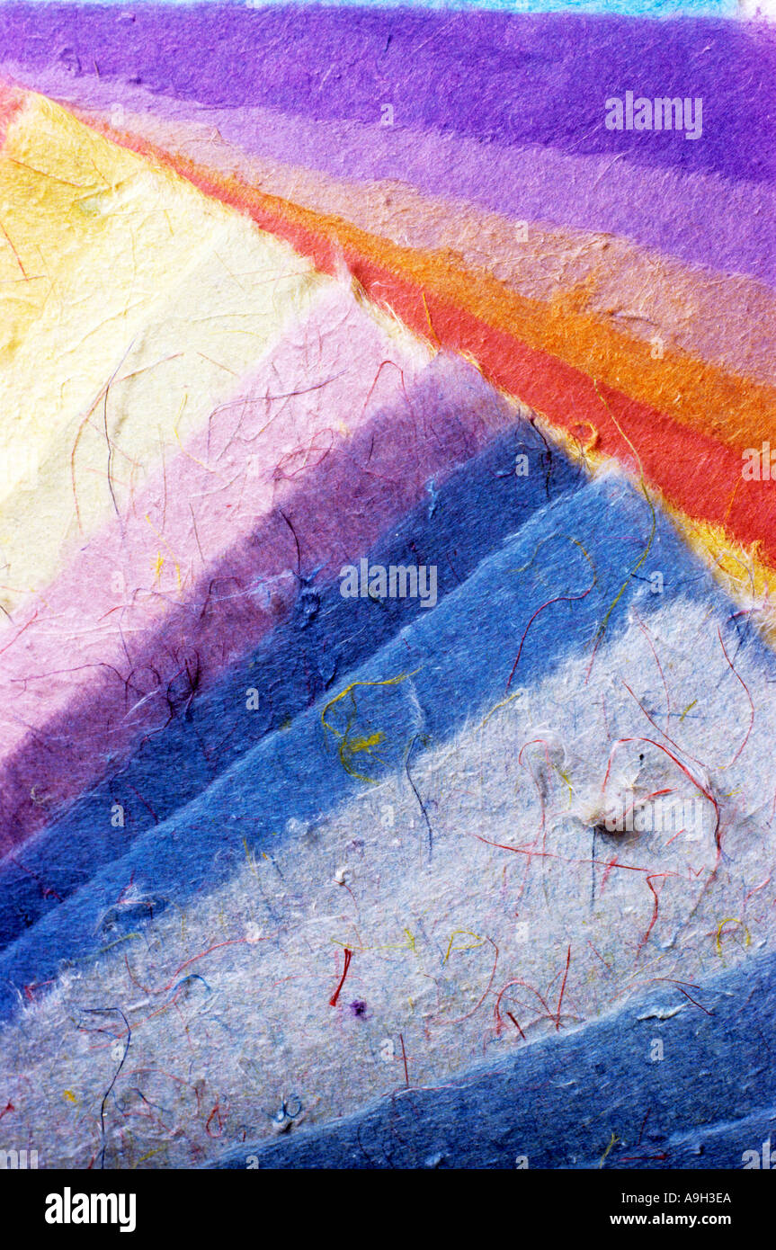 Coloured handmade fibre papers Stock Photo - Alamy