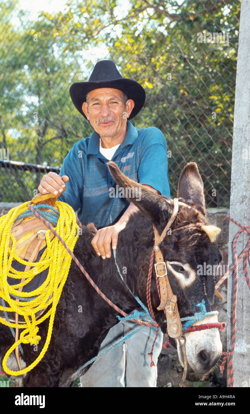 Mexican cowboy with a donkey, Mexico, Mexiko City Stock Photo - Alamy