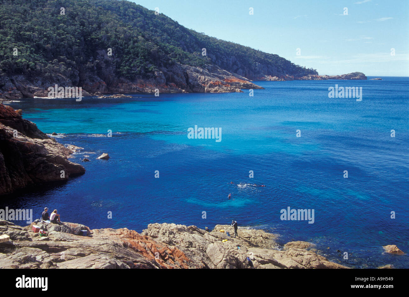 Snorkelling in Sleepy Bay Tasmania AUSTRALIA Stock Photo - Alamy
