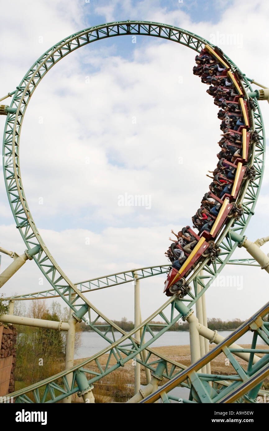 The Colossus Rollercoaster at Thorpe Park Stock Photo - Alamy