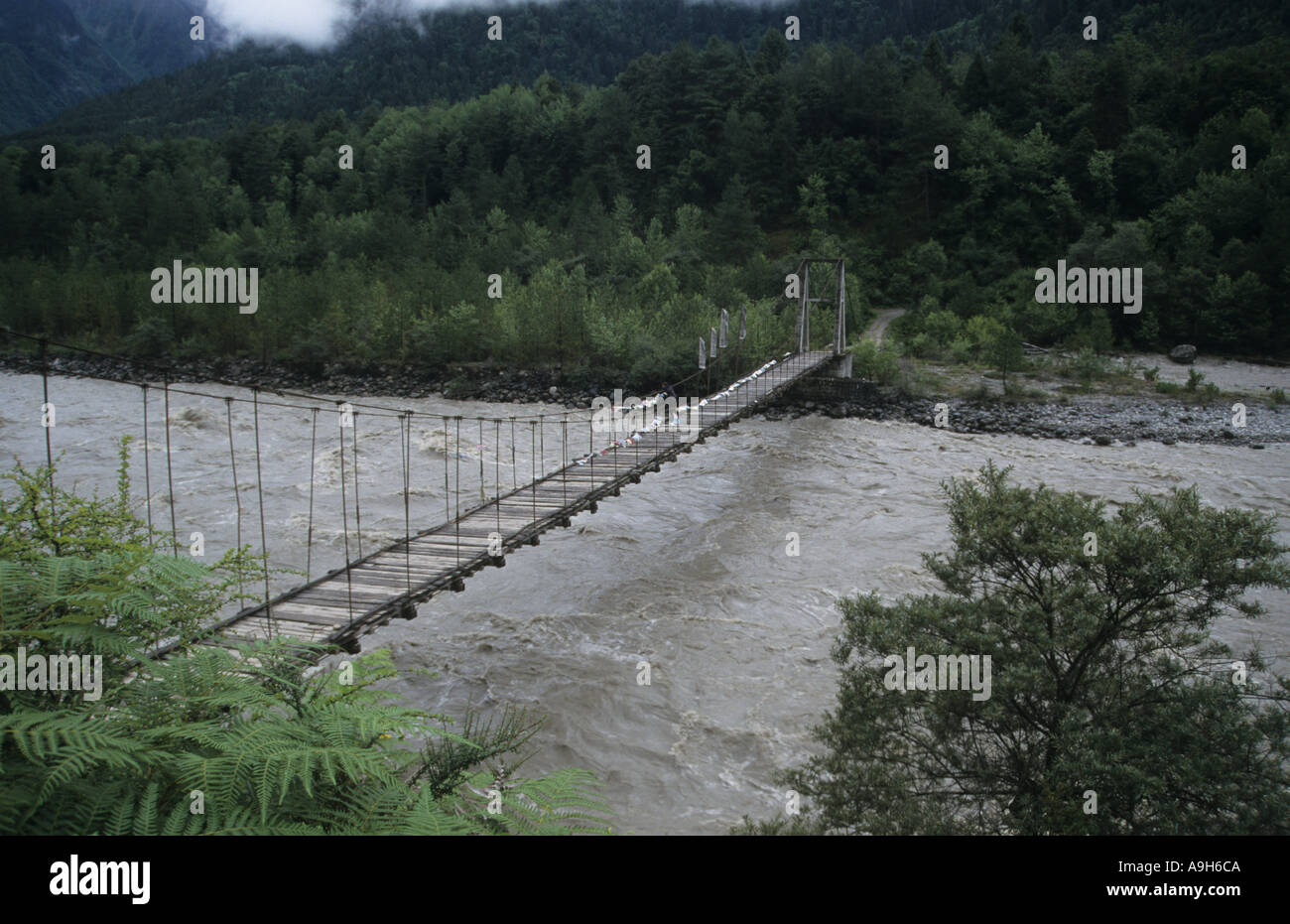 Bridges Bridge over the Po tsangpo at Showa southeast of Tibet Stock ...