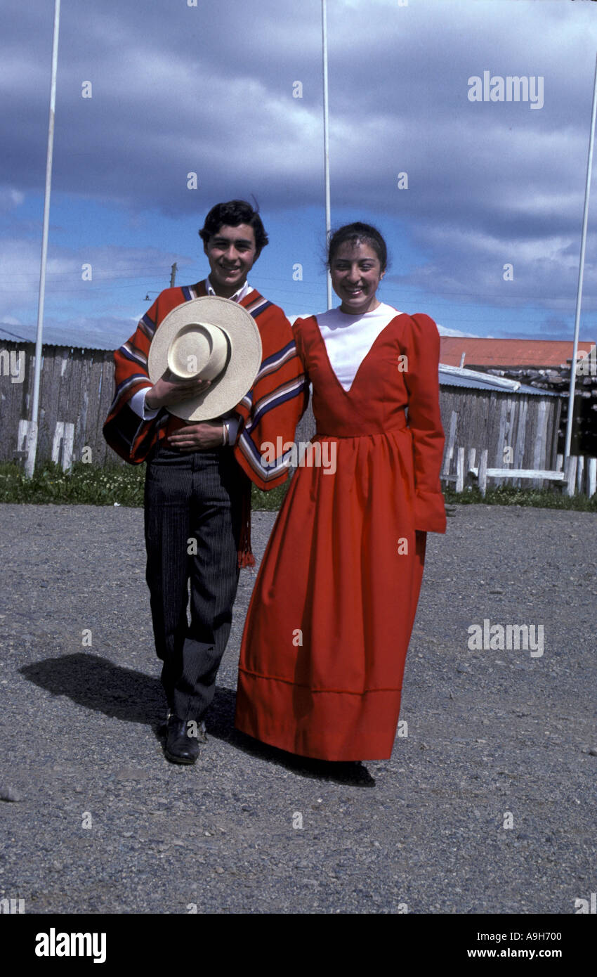 America South Chile Folk dancers Punta Arenas Stock Photo - Alamy