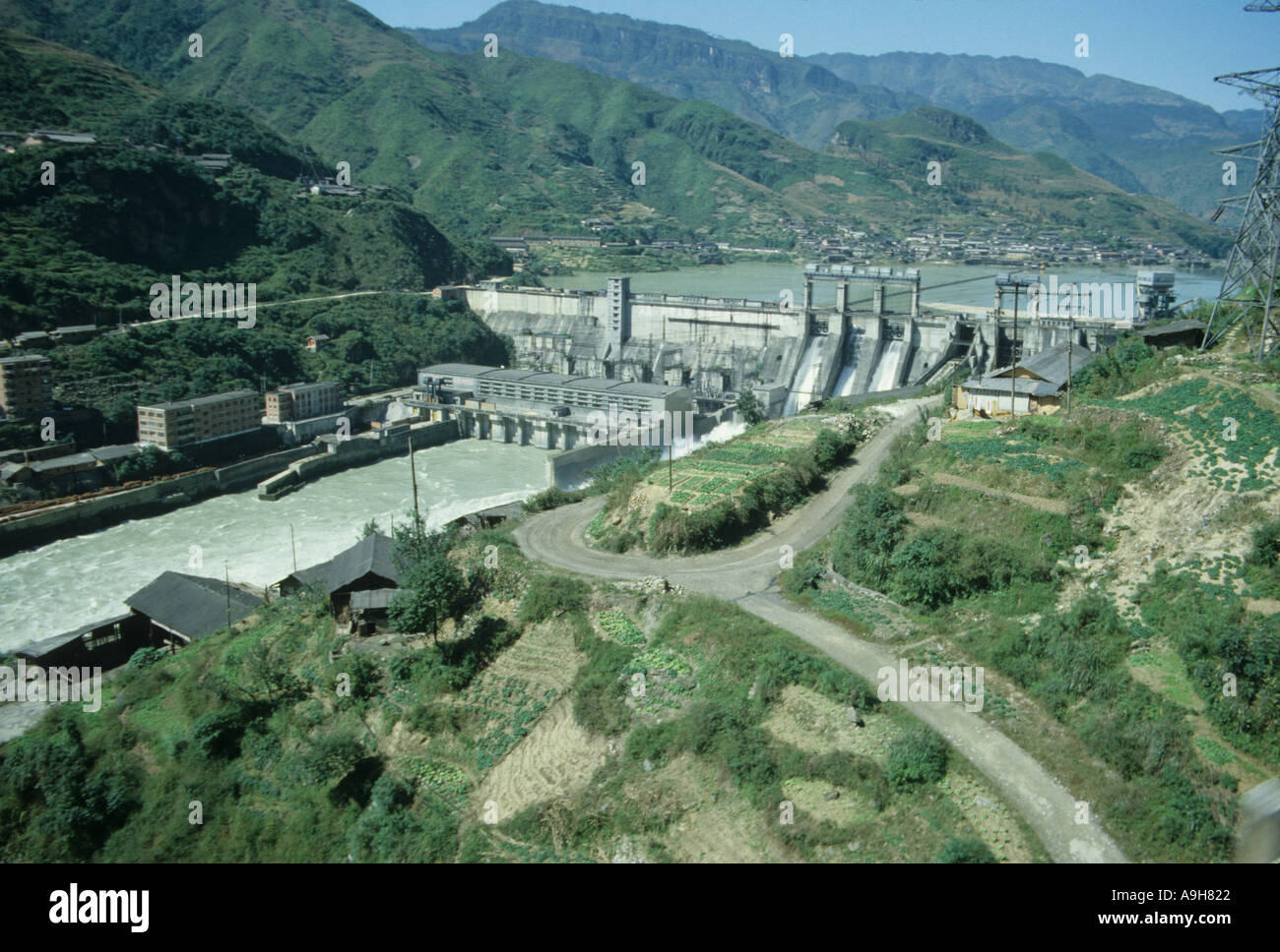 Reservoirs Dams Dam on the Dadu He Sichuan from the Chengdu to Kunming ...