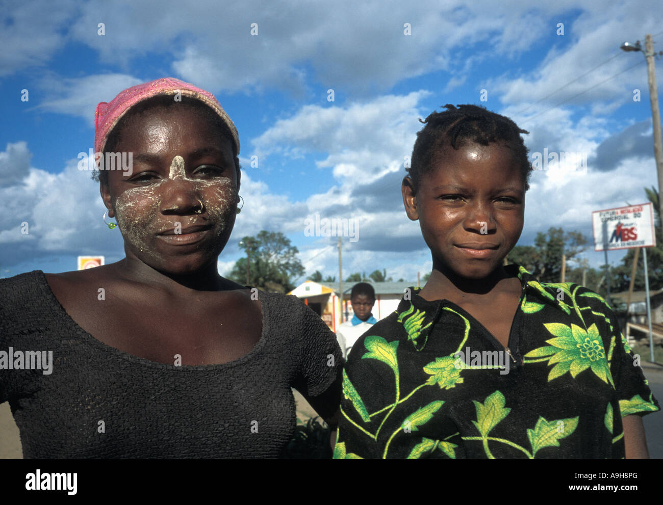 Two African women in Nampula Mozambique one wearing a mud mixture to ...