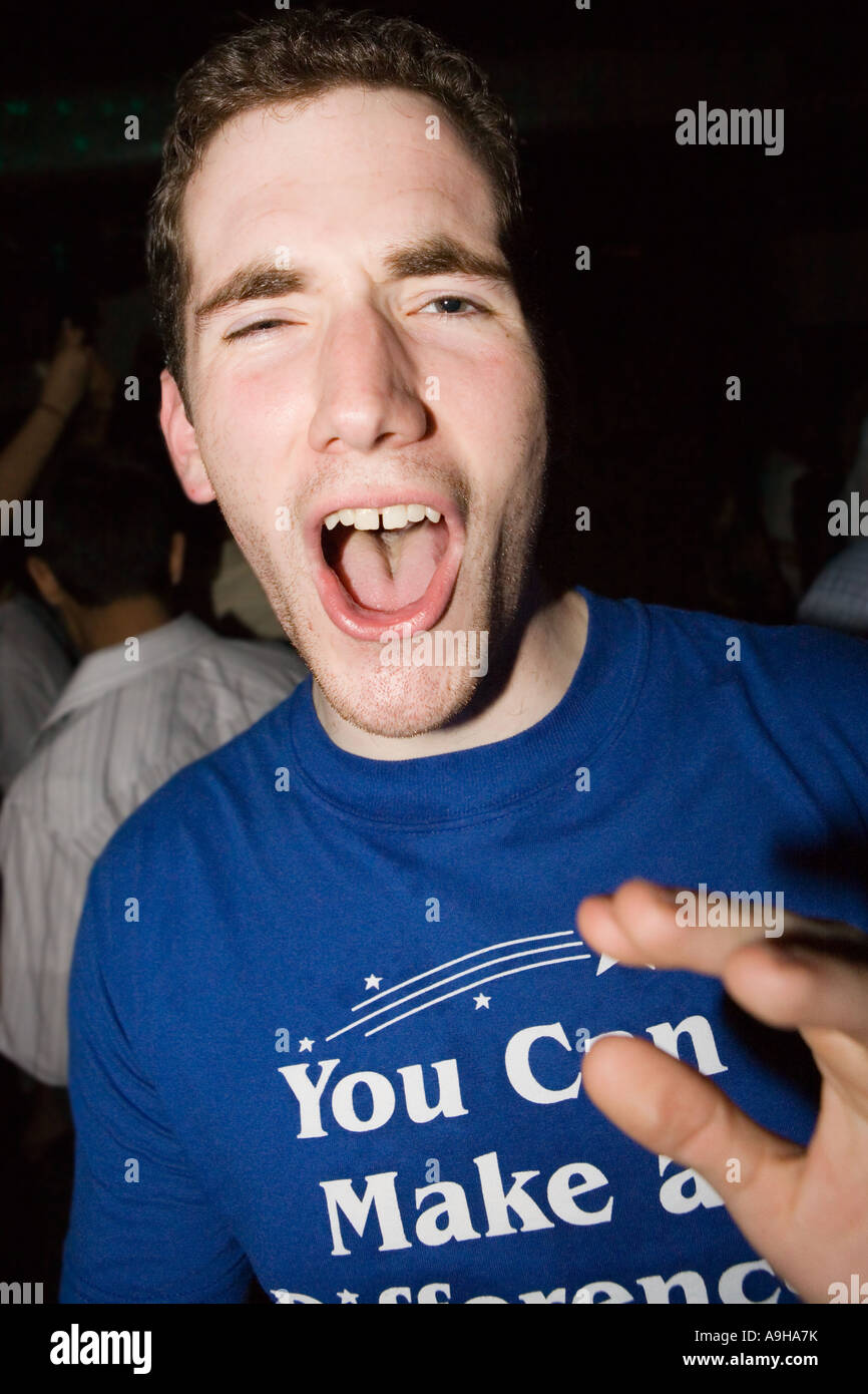 Drunk student shouting Stock Photo - Alamy