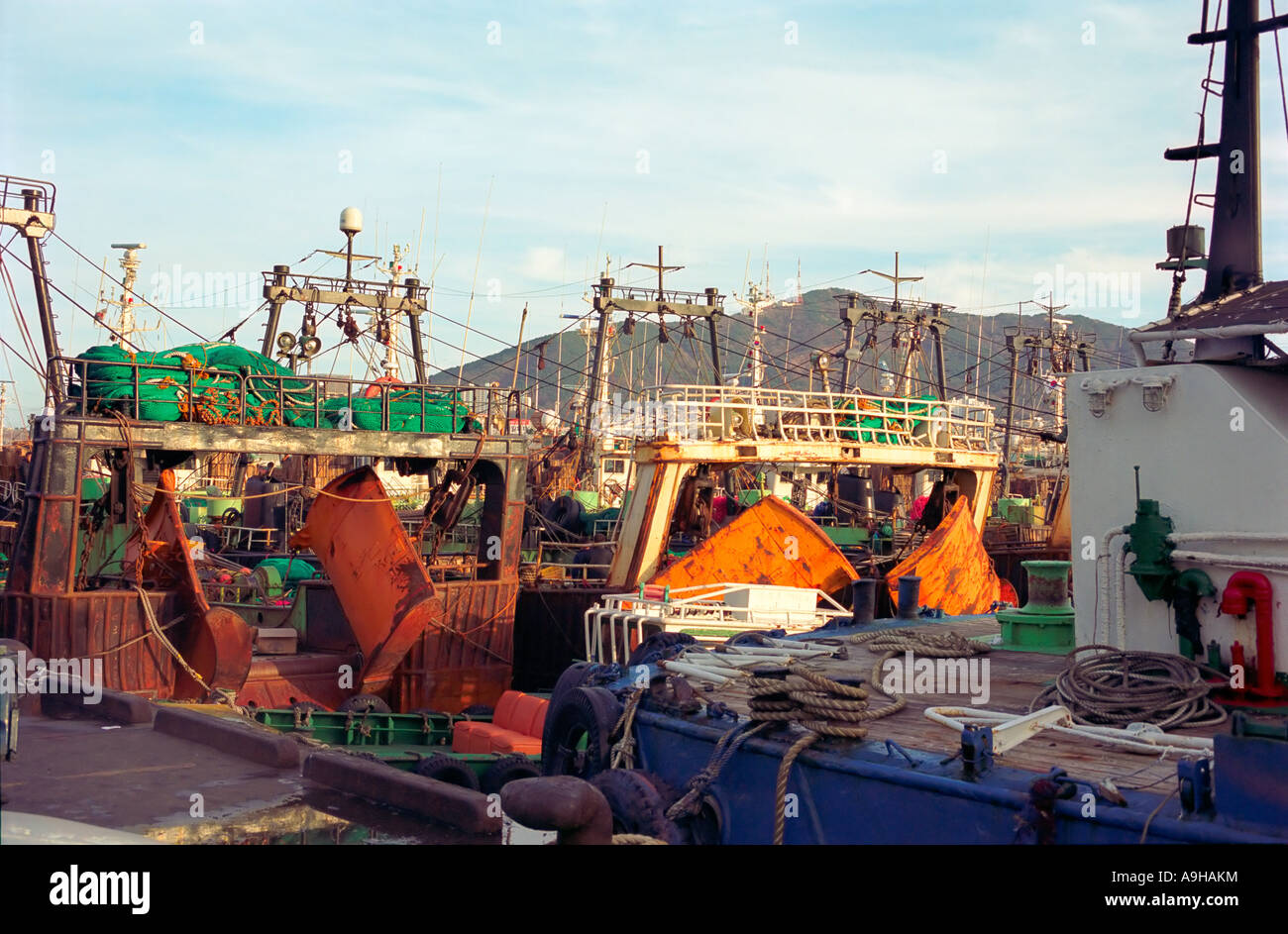 Fishing Boats in Busan Harbor, South Korea Stock Photo - Alamy