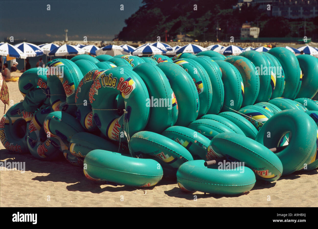 Floating Tires at the Beach Stock Photo - Alamy