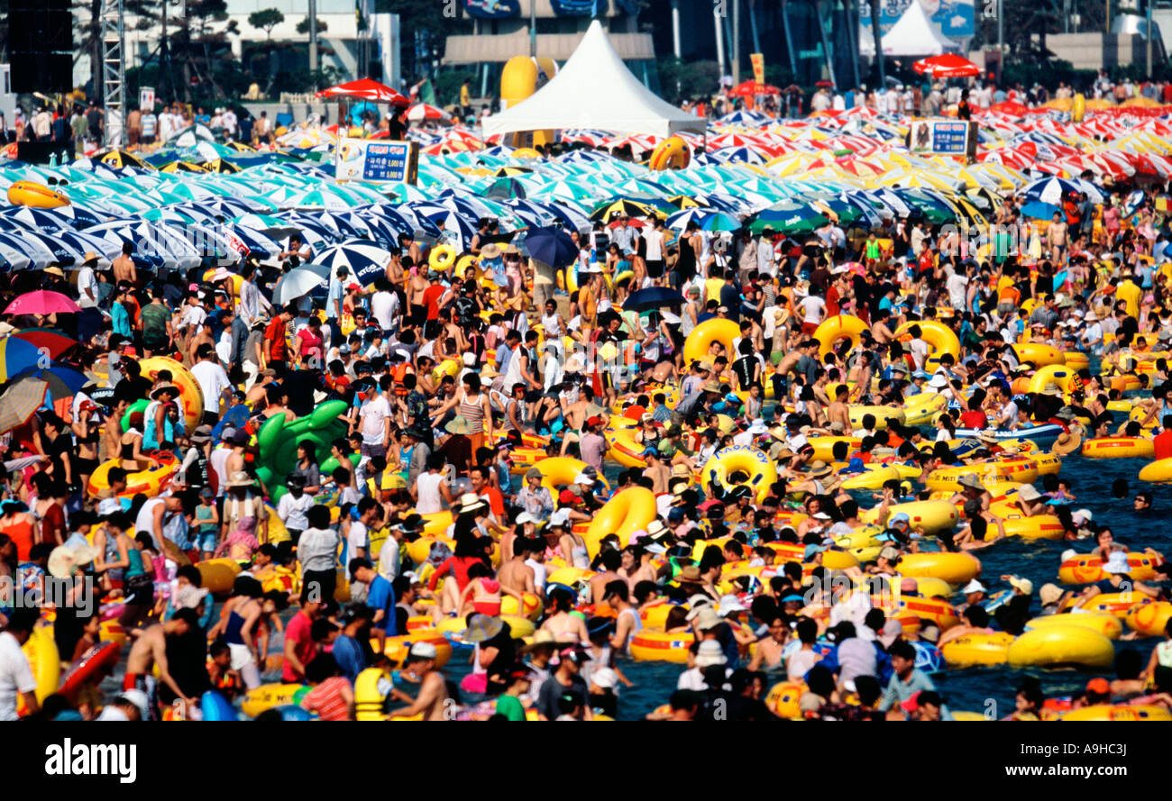 One Million Crowd at the Beach Stock Photo - Alamy