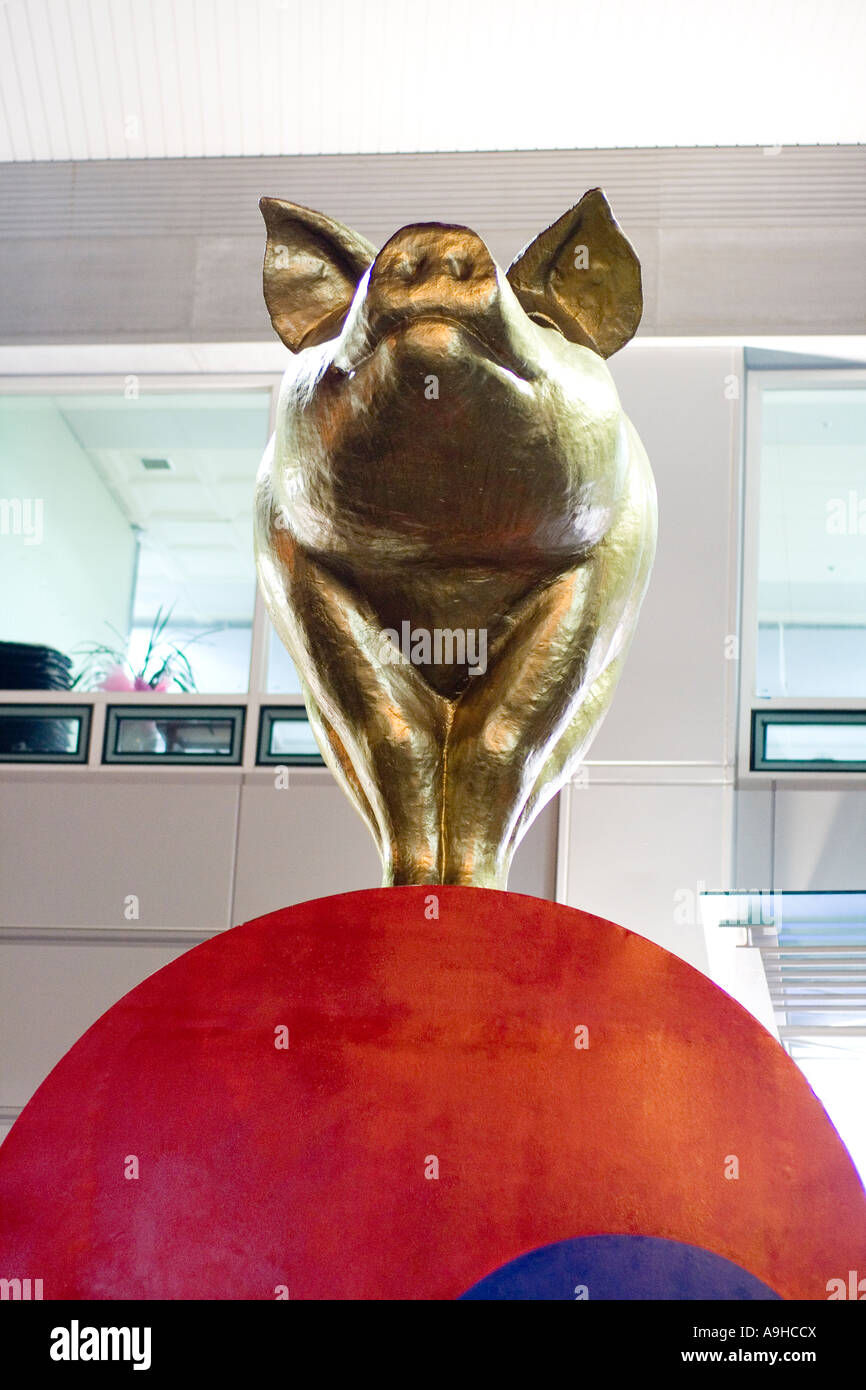 Golden Lucky Pig Stock Photo - Alamy
