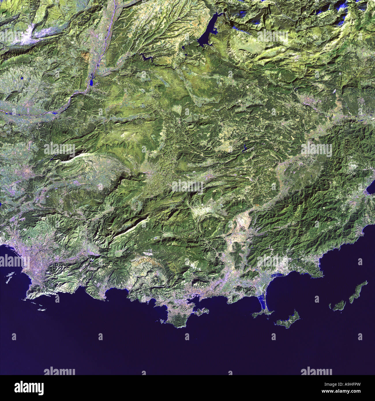 Frances famed Provence region as seen from Space Stock Photo - Alamy