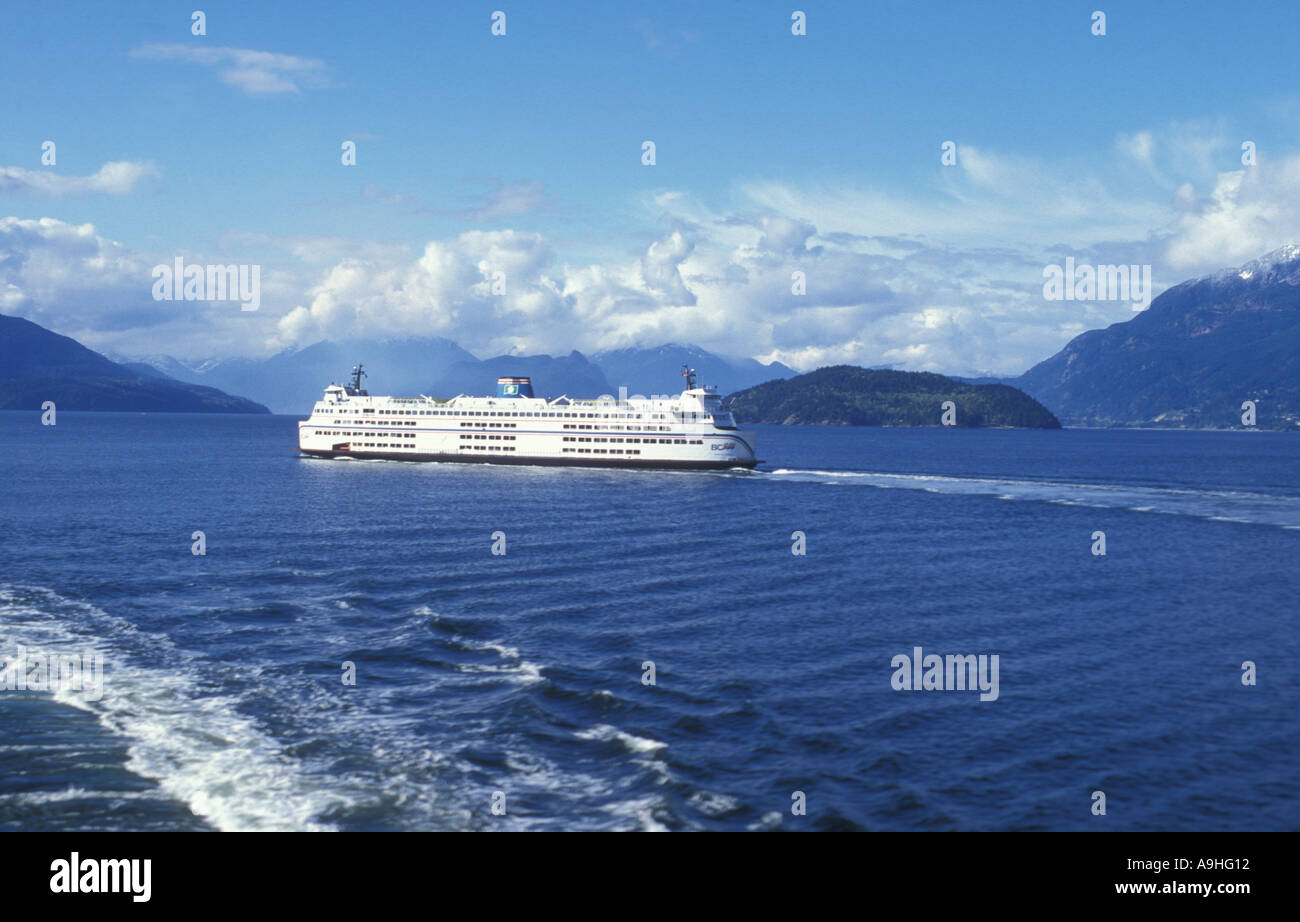 Ferry in the Queen Charlotte Strait near Vancouver British Columbia ...