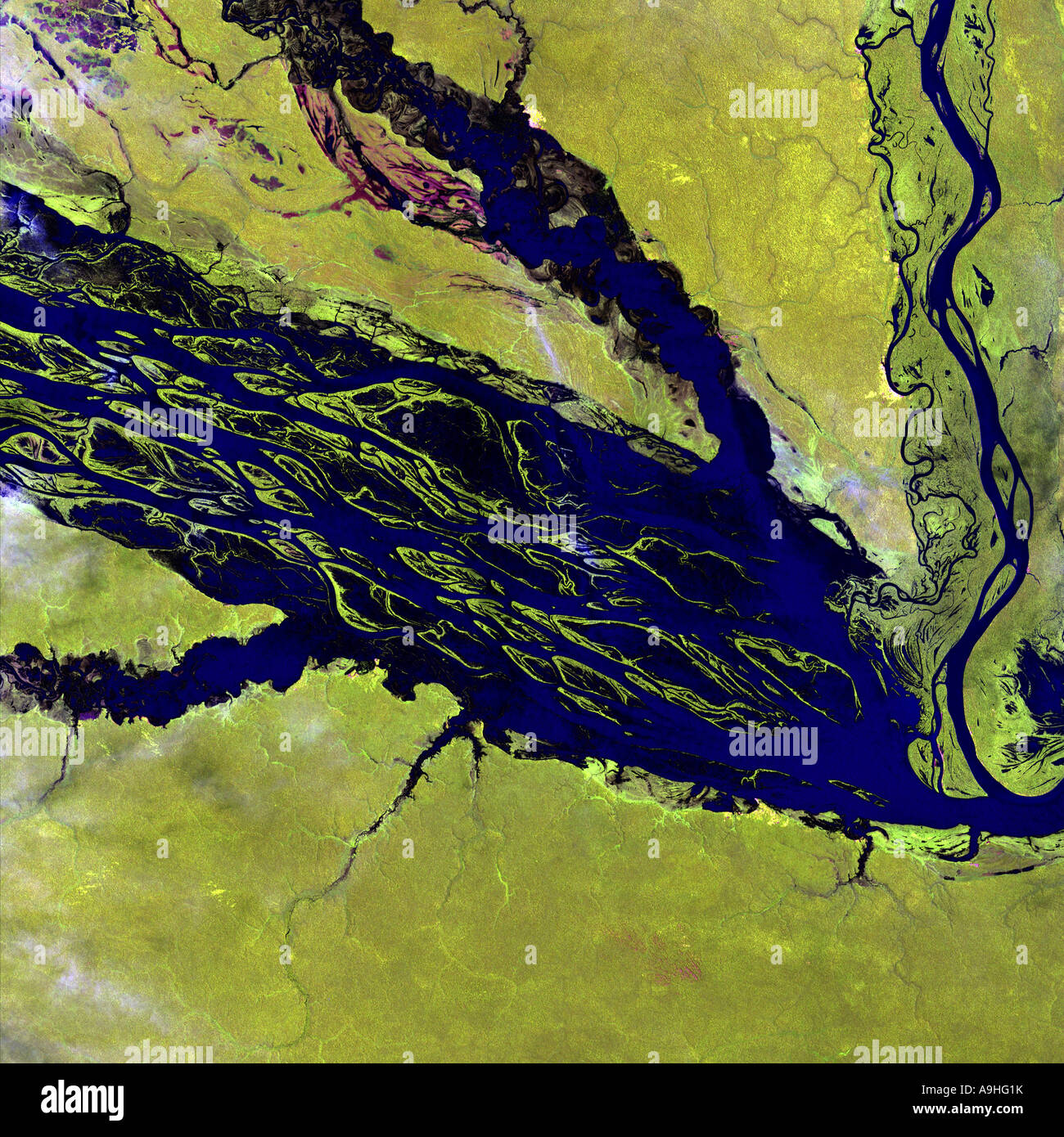 Brazils Negro River as seen from Space Stock Photo - Alamy