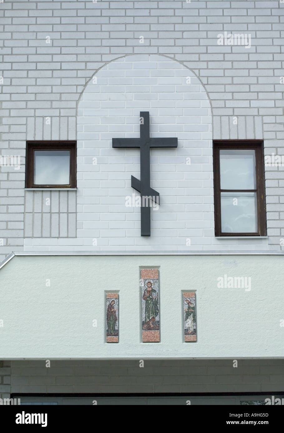 cross on Orthodox Christian church wall Stock Photo - Alamy