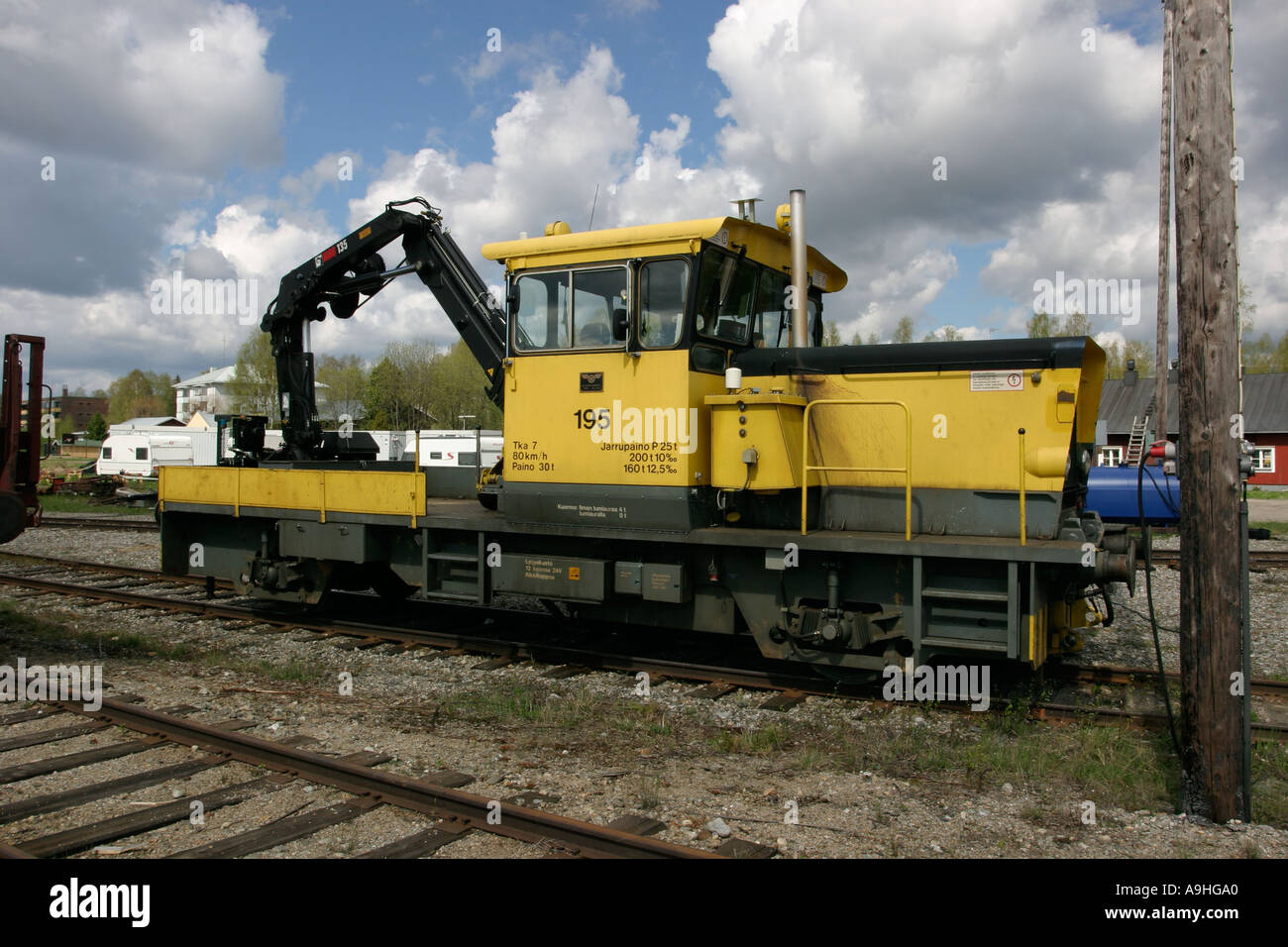 Yellow railway locomotive repair hi-res stock photography and images ...