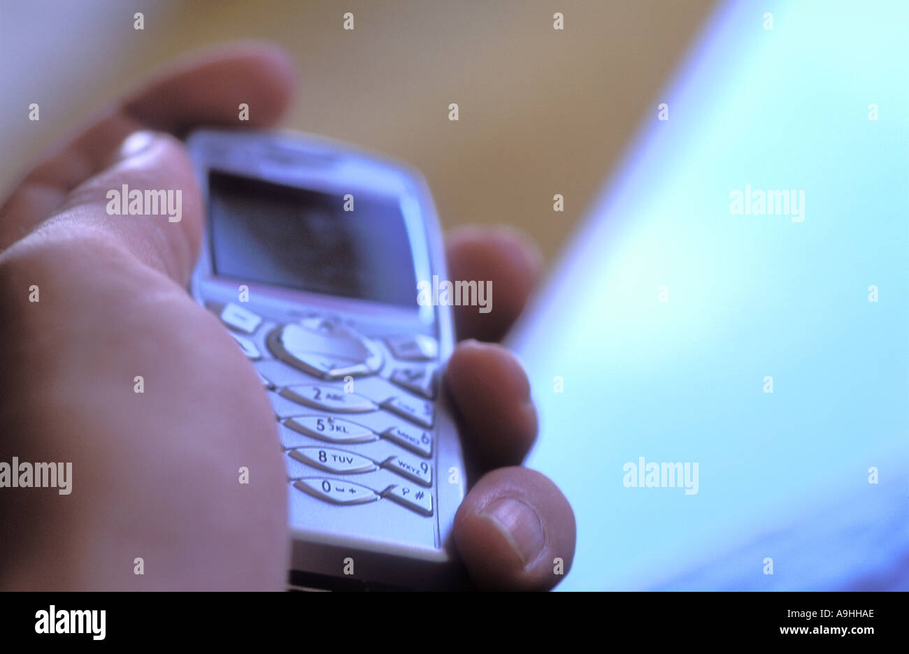 Hand Holding Mobile Telephone Stock Photo - Alamy