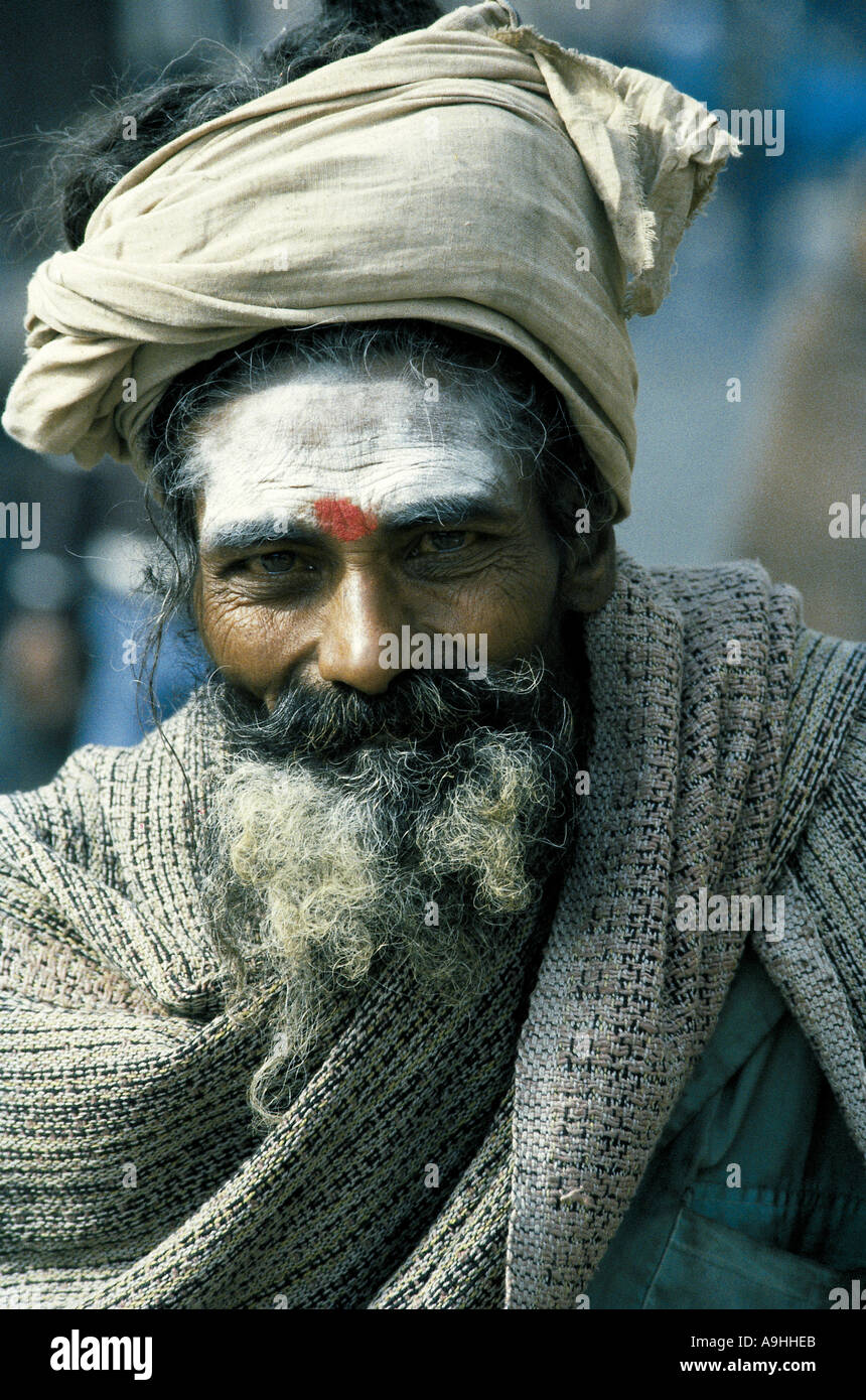 portrait of sadhu holy man nepal Stock Photo - Alamy