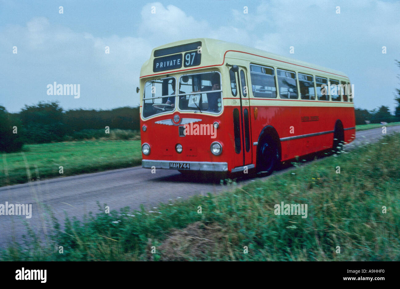 1950 Bristol LS single decker bus, Mulbarton Common, Norfolk, UK Stock ...