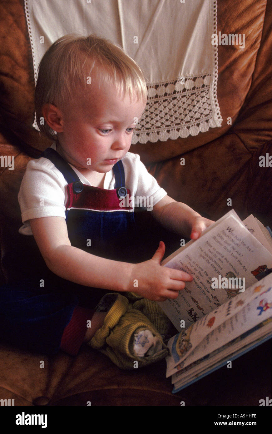 Small child reading Stock Photo - Alamy