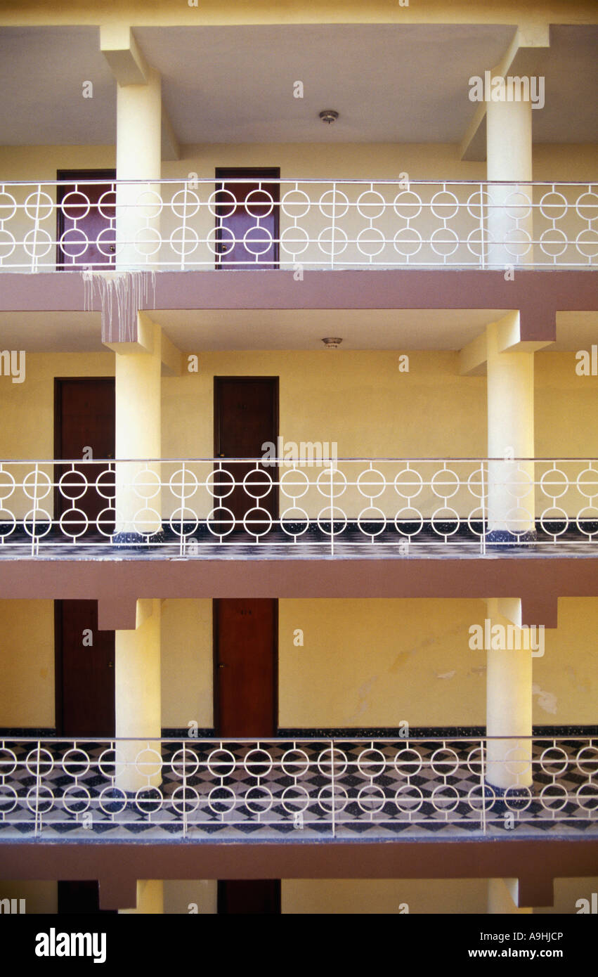 View of Hotel Balconies and courtyard Stock Photo - Alamy