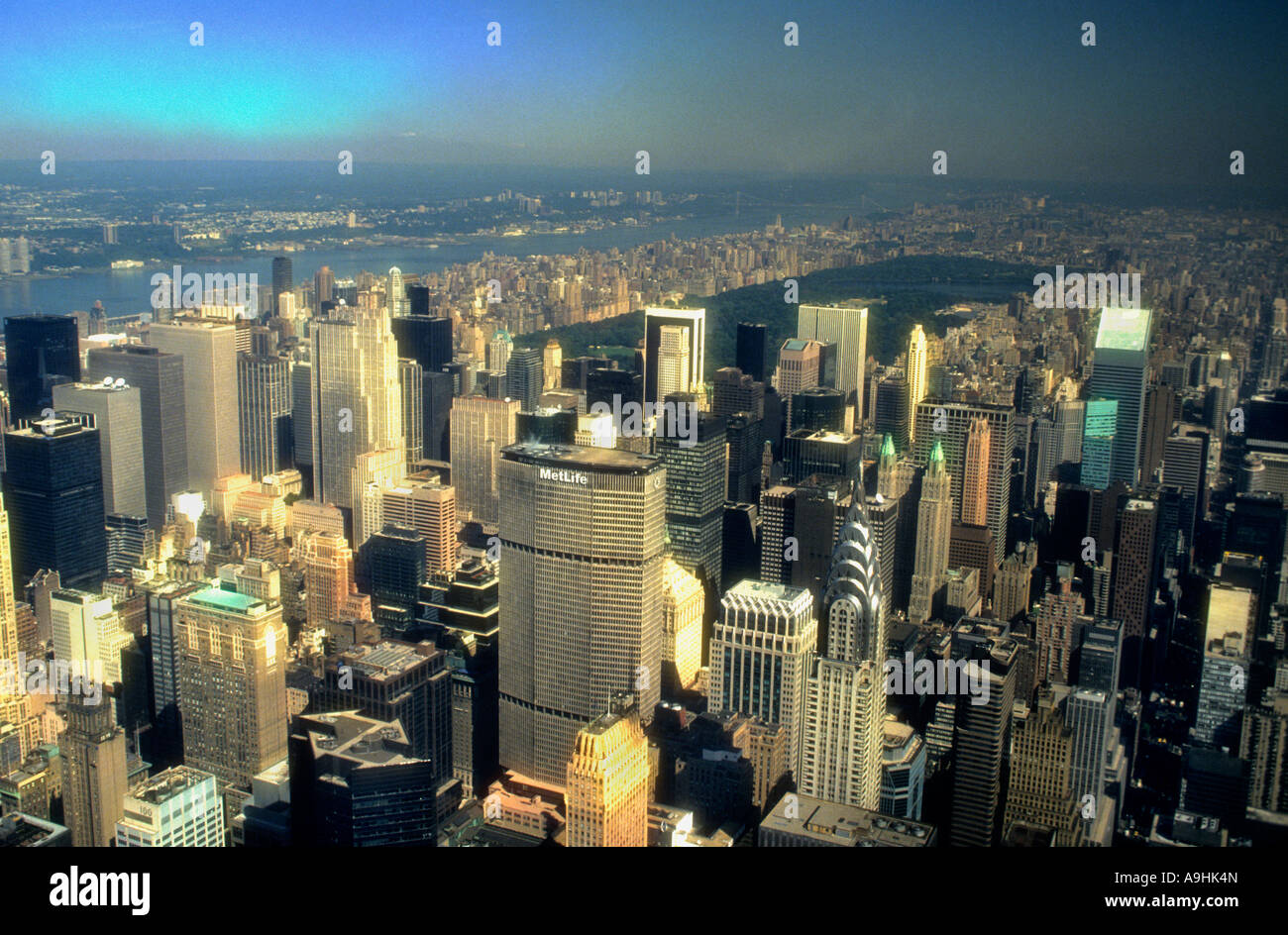 Ariel View Of Manhattan,Featuring Central Park Stock Photo - Alamy