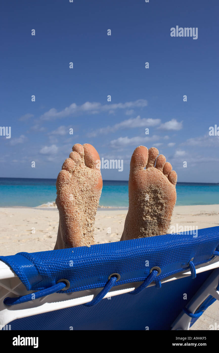 Sunbather s feet and toes Playa Azul Hotel north end Cozumel Mexico ...