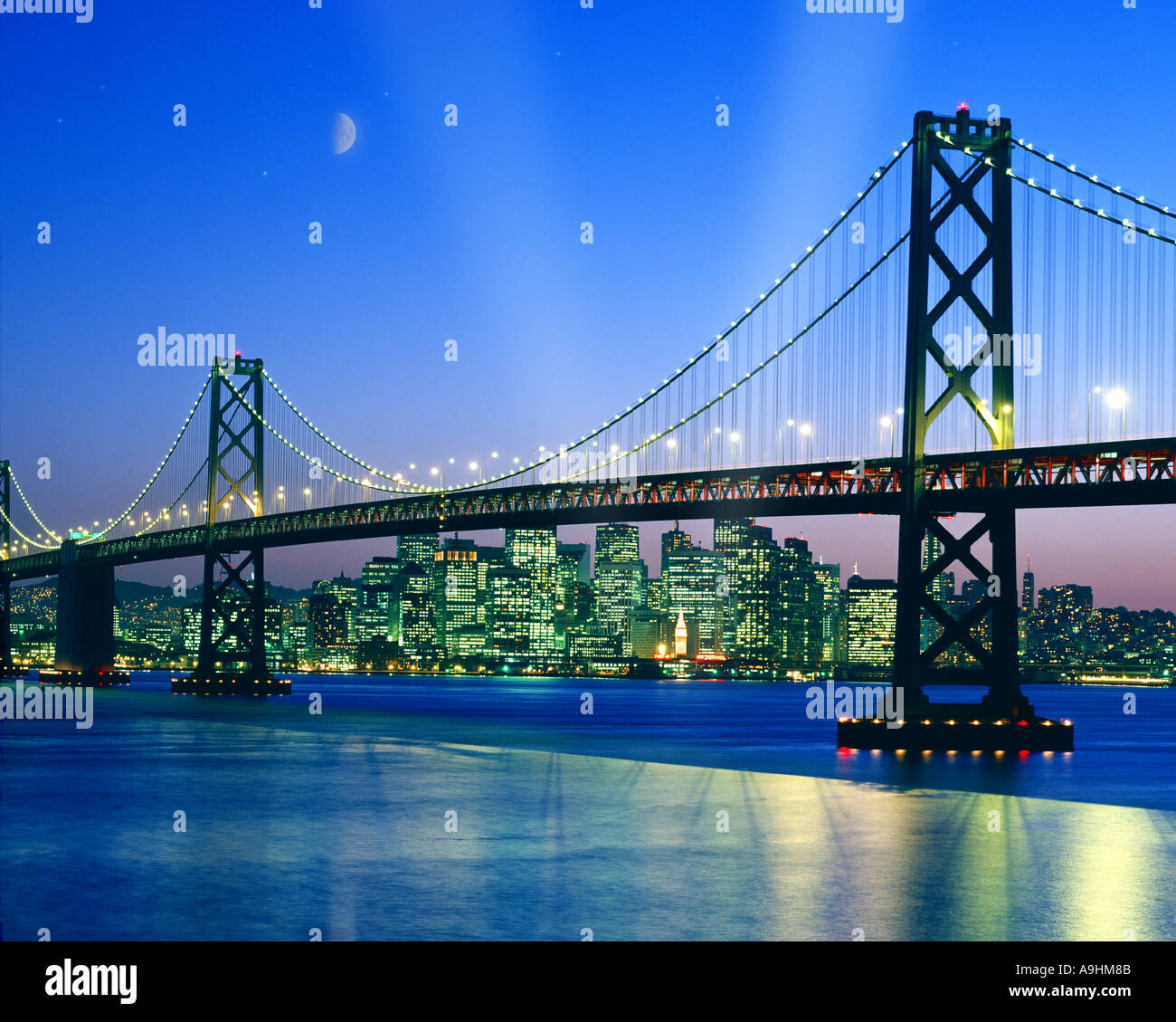 Moonlight over the san francisco bay hi-res stock photography and ...