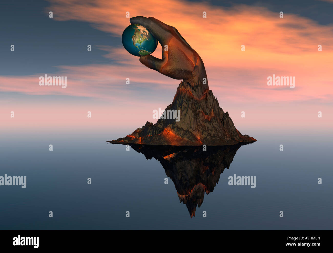 World At Your Finger Tips Stock Photo - Alamy