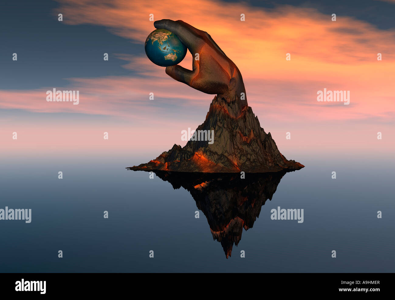World At Your Finger Tips Stock Photo - Alamy