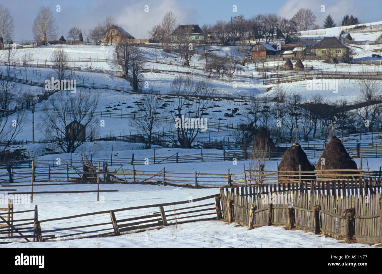 Transylvanian Farmland in Lunca Ilvei Romania Stock Photo - Alamy