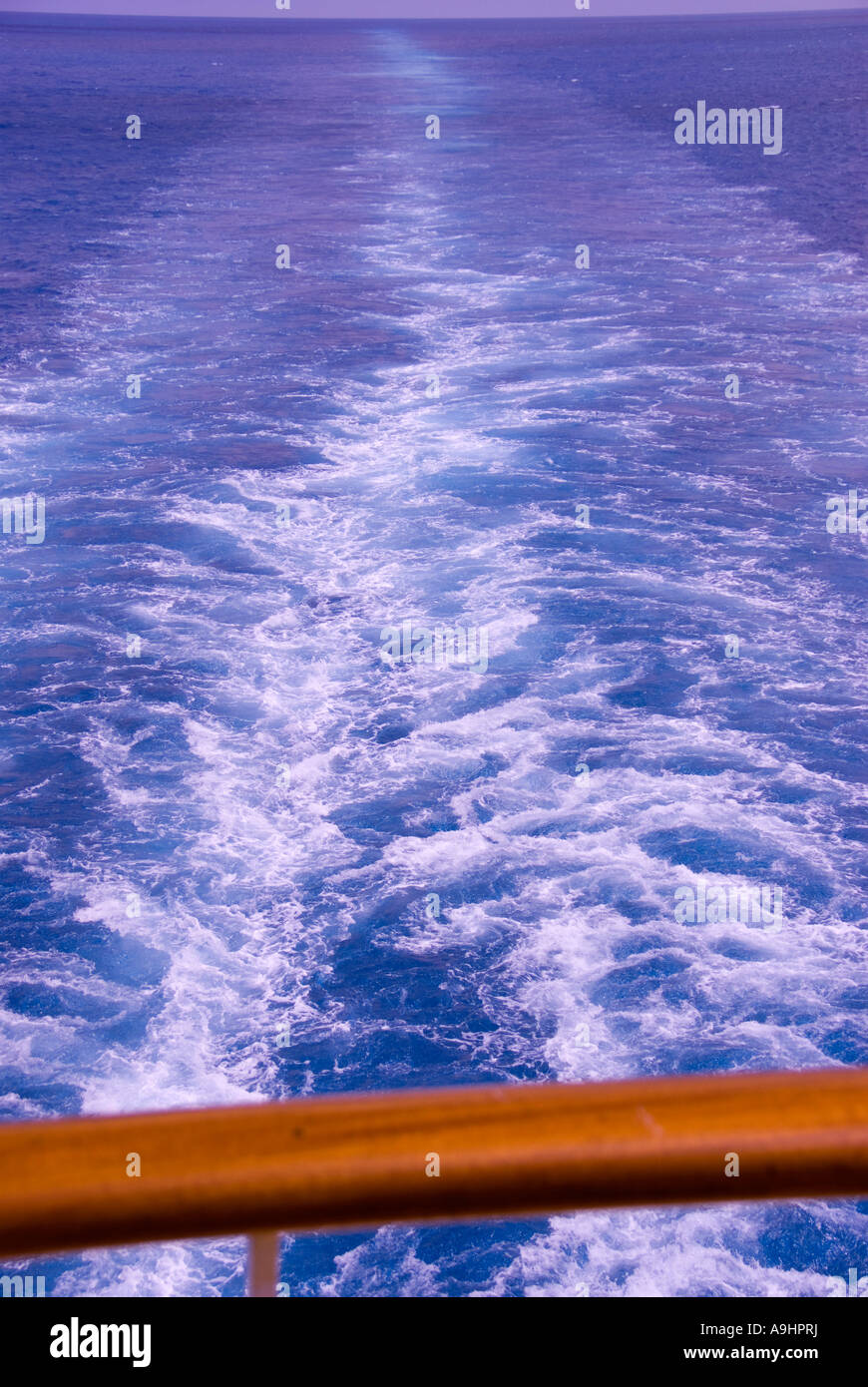 Cruise ship wake railing wake Blue green water color ideal perfect ...