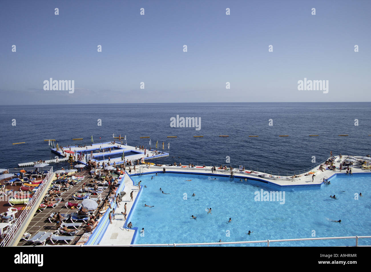 Swimming pool and sea, Funchal Lido, Madeira, Portugal Stock Photo - Alamy