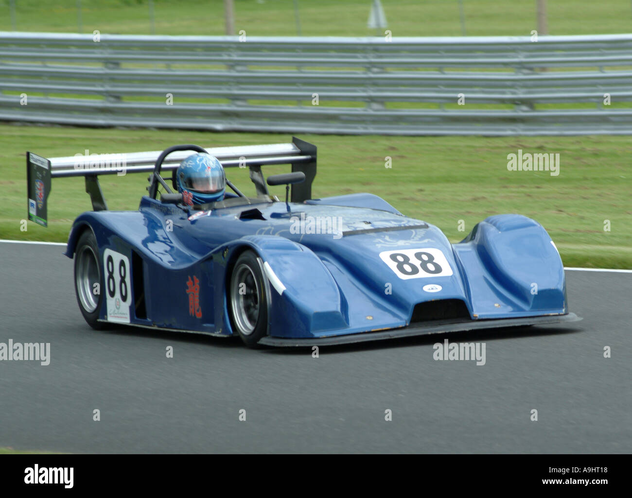 Blue Mallock Mk30 Racing at Oulton Park Motor Racing Circuit Cheshire ...