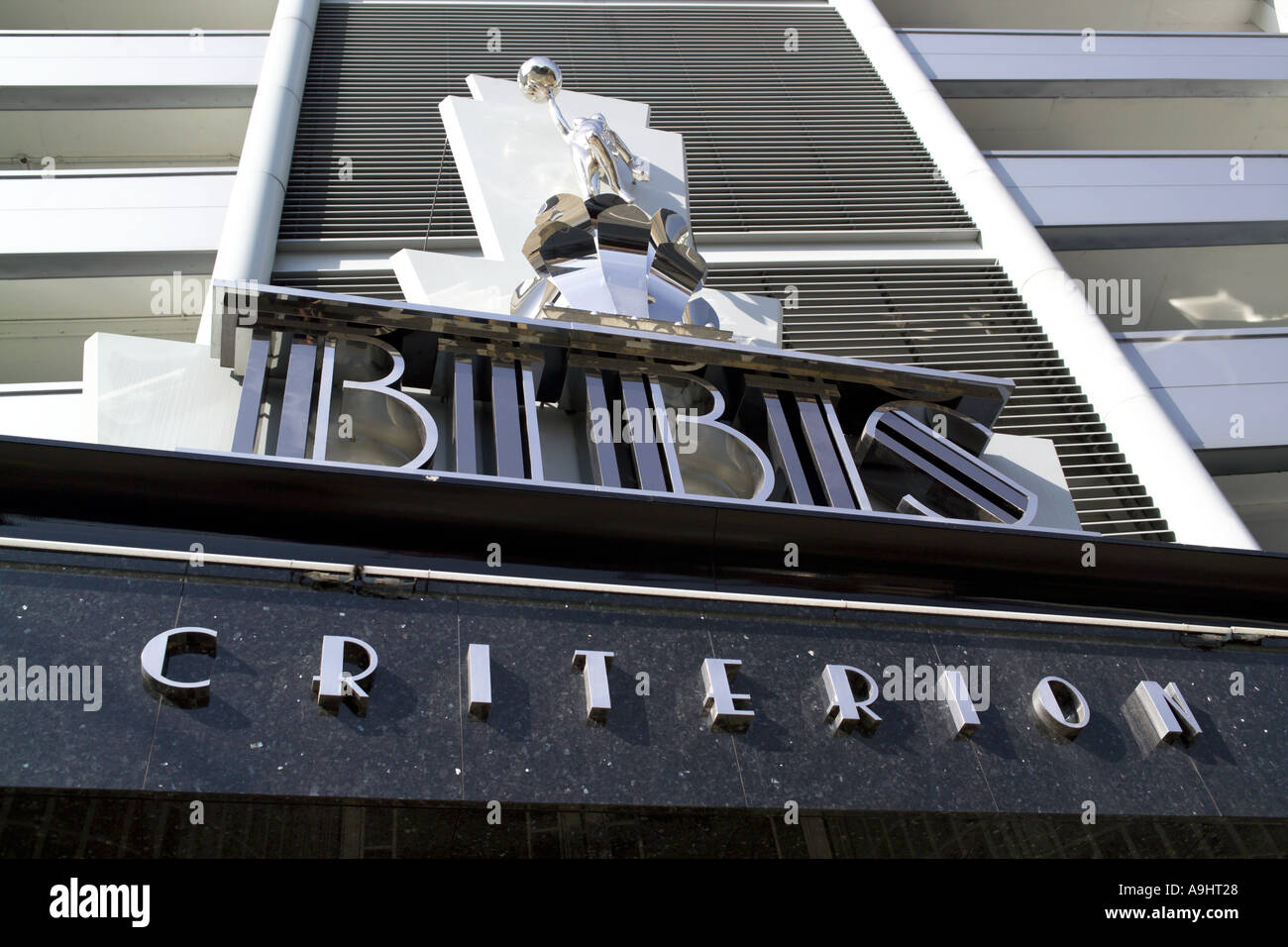 Bibis Italian restaurant sign Leeds Stock Photo - Alamy