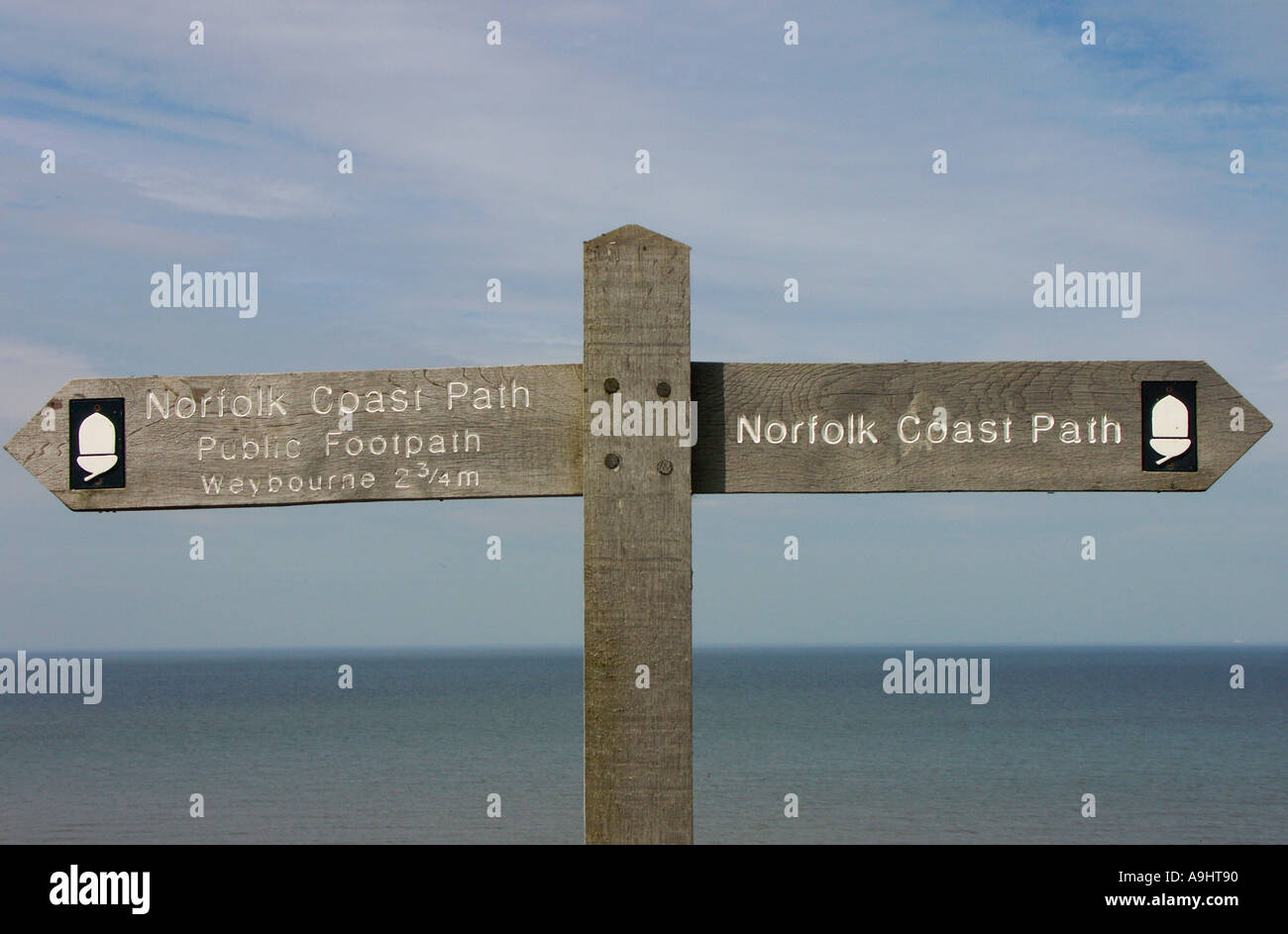 Norfolk Coast Path Sign at Sheringham Norfolk England Stock Photo - Alamy