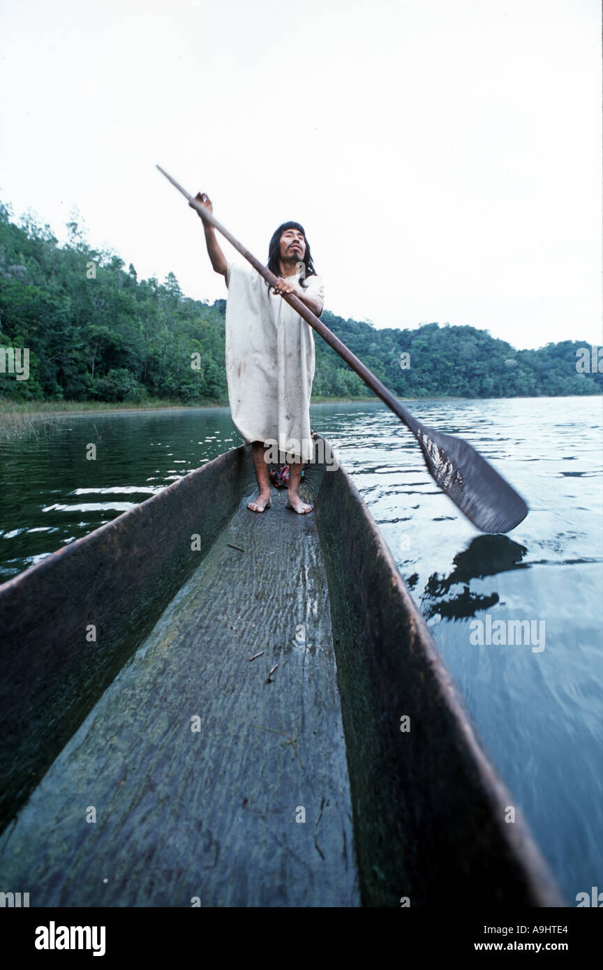 Mexico, Chiapas, Naha, Selva Lacandona, North America. Lacandon Maya ...