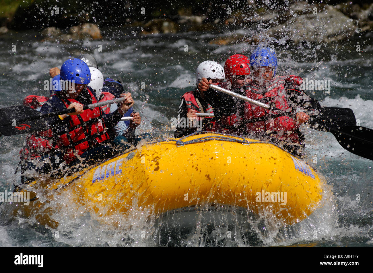 Rafting, Rubber boat Stock Photo - Alamy