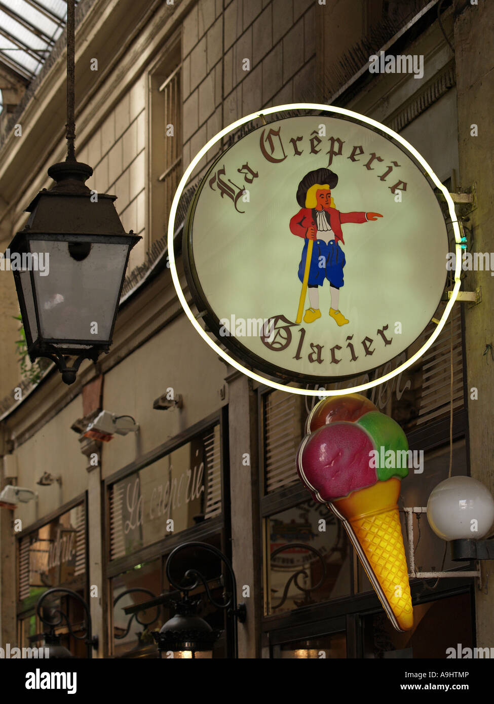 Sign for a creperie, Paris, France Stock Photo - Alamy