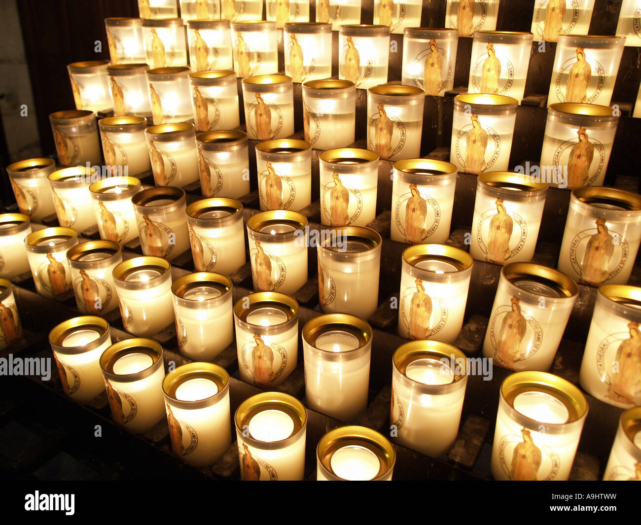 Votive candles, Paris, France Stock Photo - Alamy