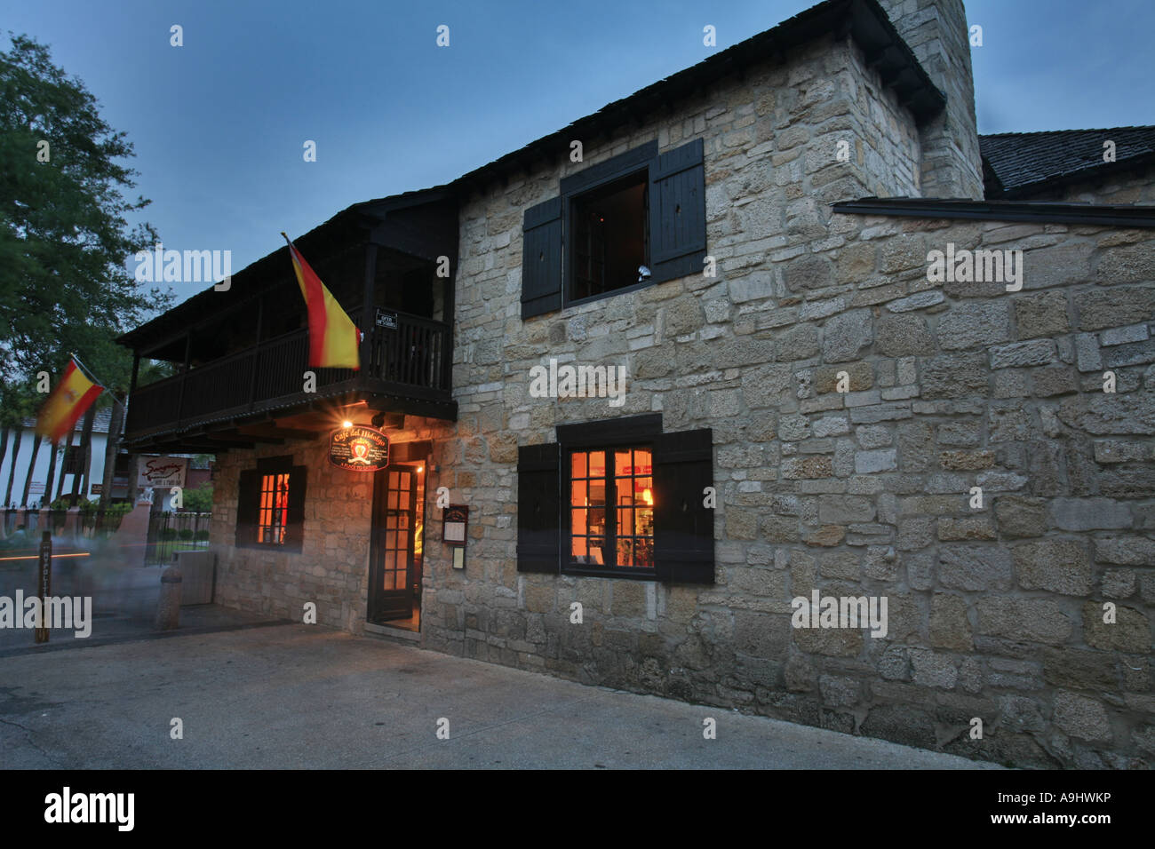 Pedestrian Area and Restaurant on St. George Street in the oldest city ...