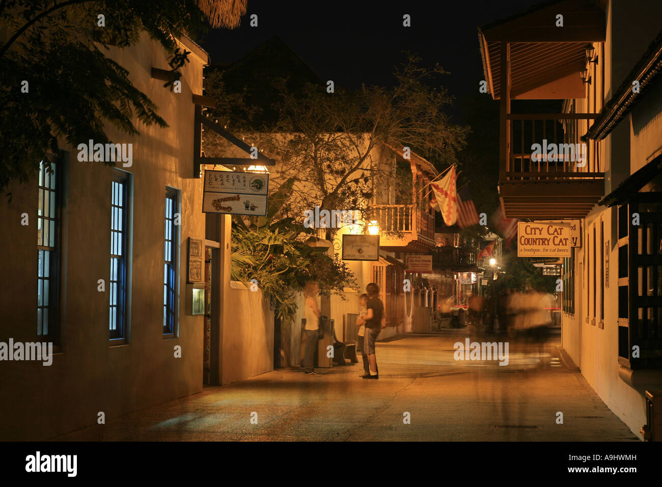 Pedestrian Area on St. George Street in the oldest city of the United ...