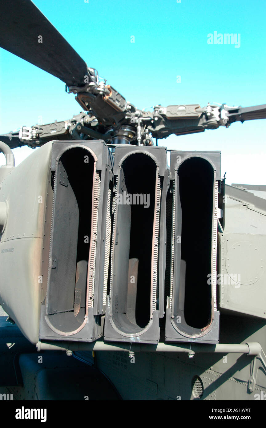 Army Cobra AH 64D Gunship Helicopter engine exhaust ports Stock Photo ...
