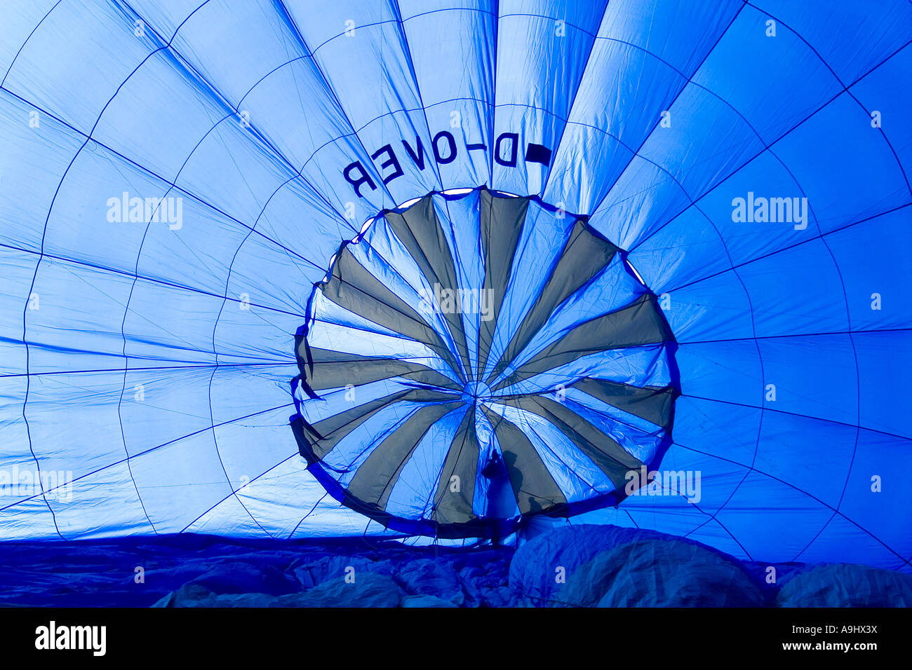 Blue skin of a hot-air balloon Stock Photo - Alamy