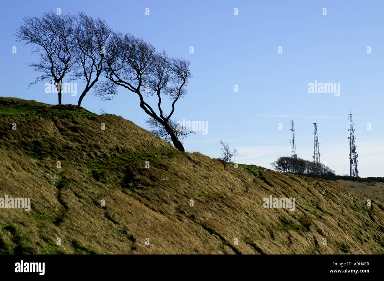 transmitters on the hill Stock Photo - Alamy