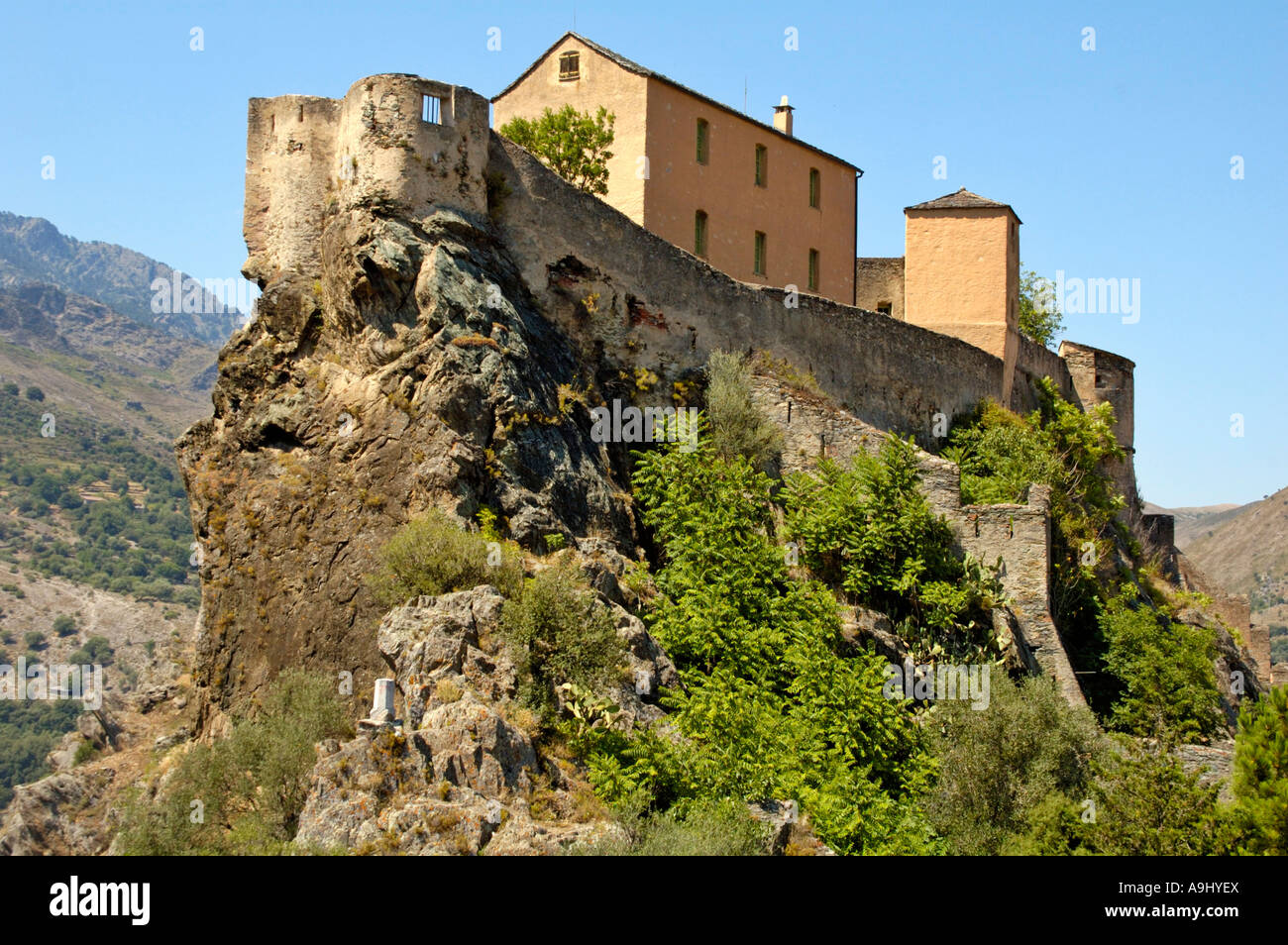 The old fortress of Corte, Corsica, France Stock Photo - Alamy