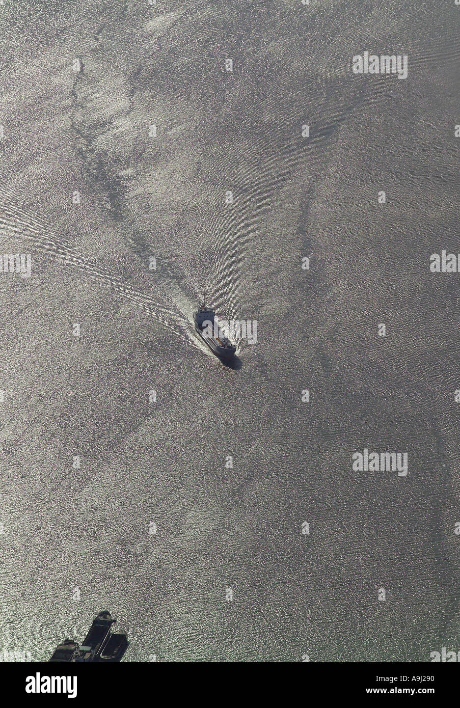 Aerial view of ship at sea in the English Channel Stock Photo - Alamy