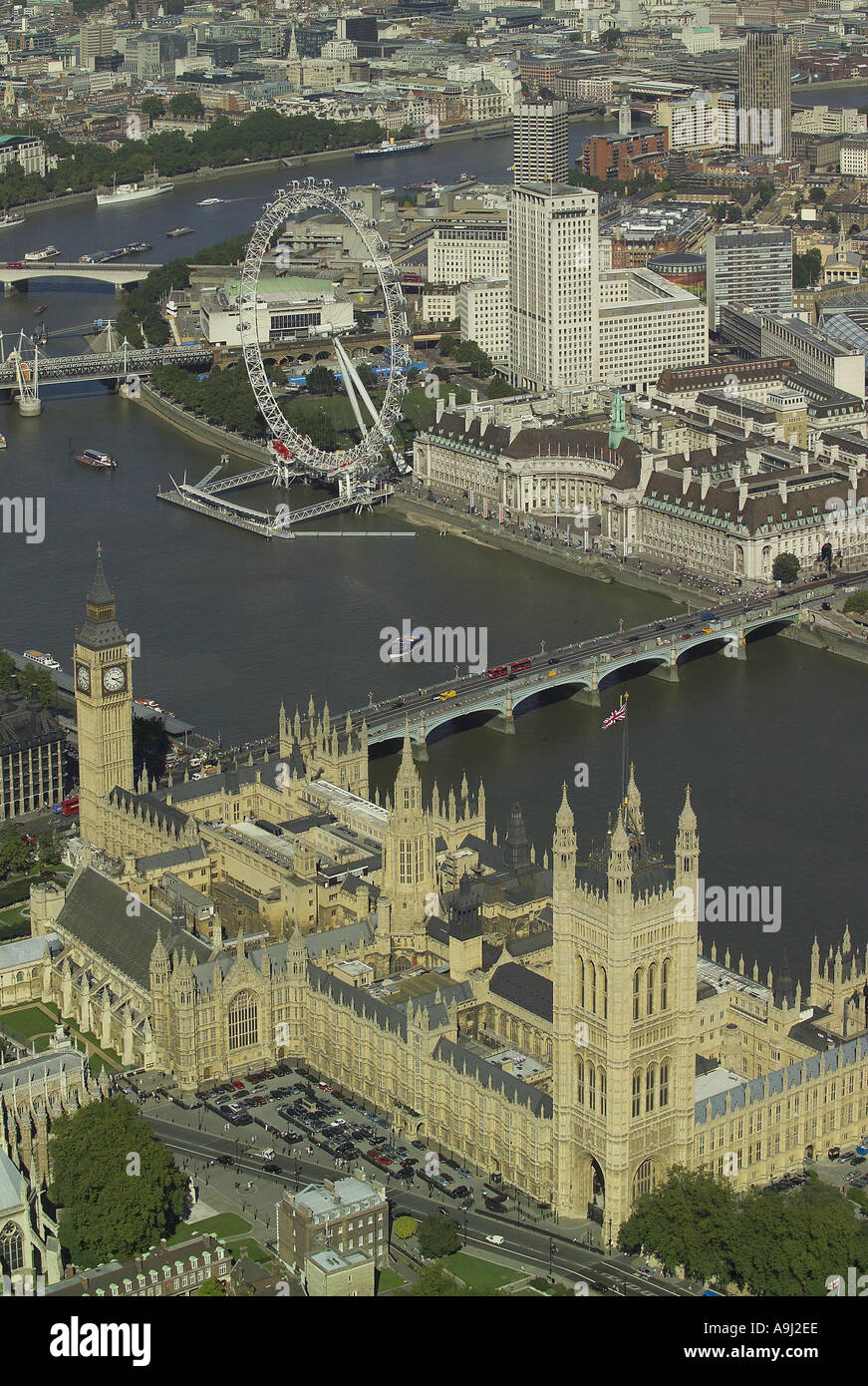 An aerial view of the palace of westminster hi-res stock photography ...