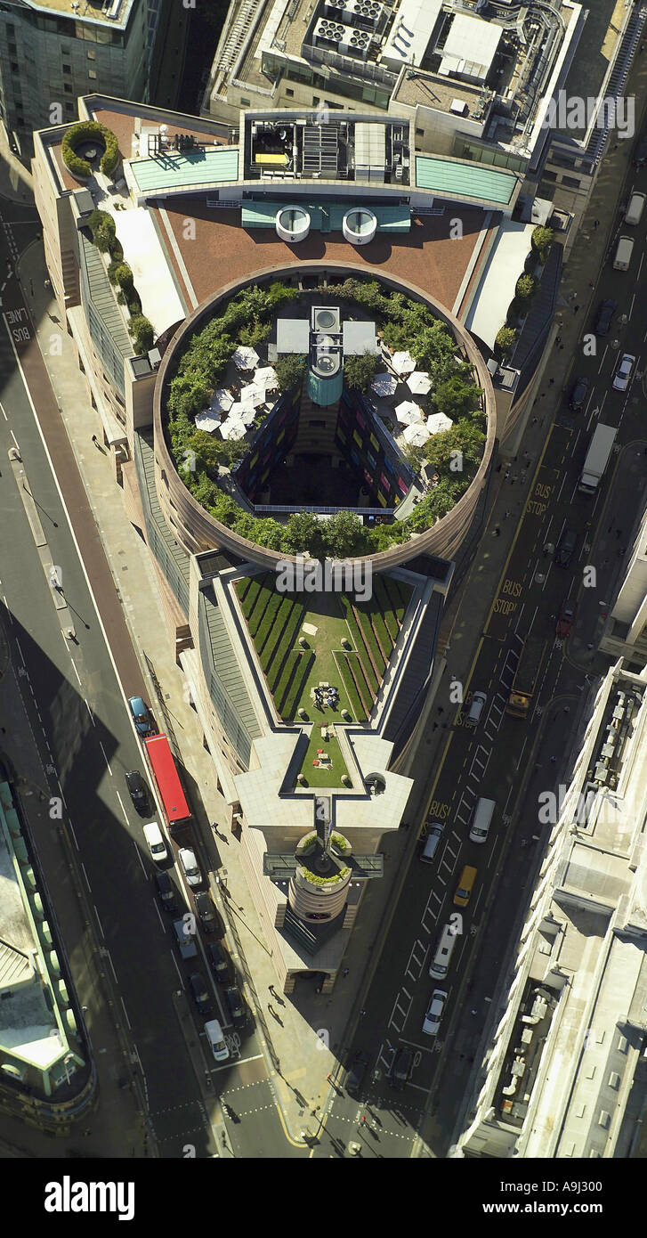 Aerial view of No 1 Poultry or Number One Poultry in the City of London ...